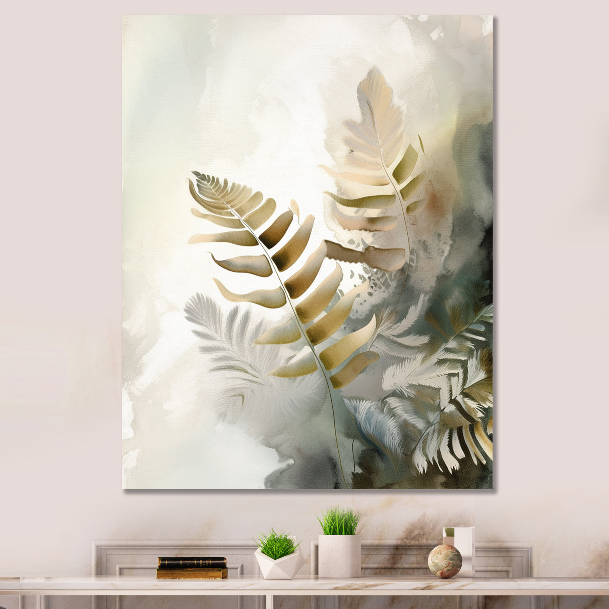 Mercer41 Brown Fern Reverie II - Floral Ferns Canvas Art Print | Wayfair