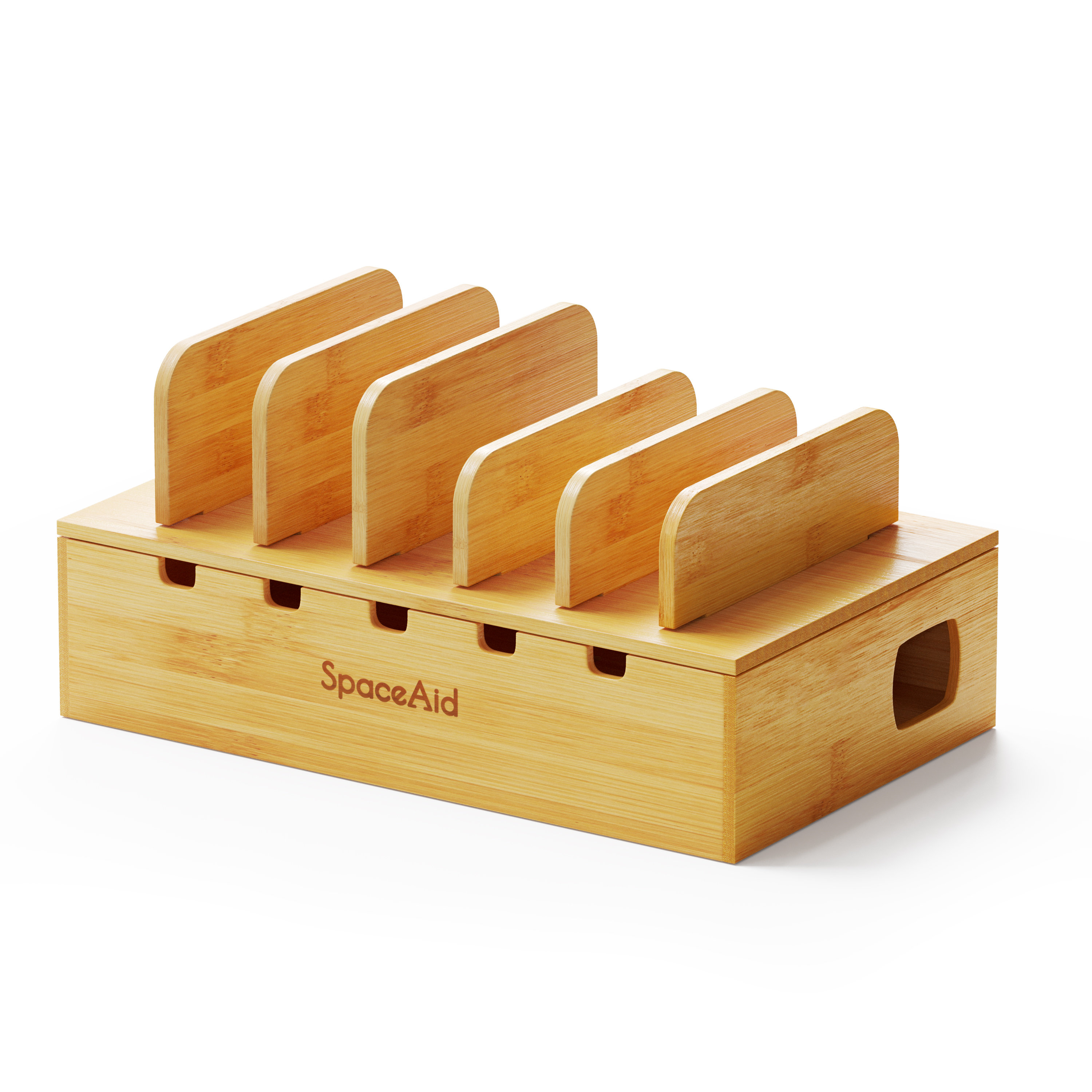 SpaceAid Bamboo Charging Station for Multiple Devices – Docking Station ...