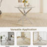 Everly Quinn Round Dining Table, 35.5" Glass Dining Table With Silver ...