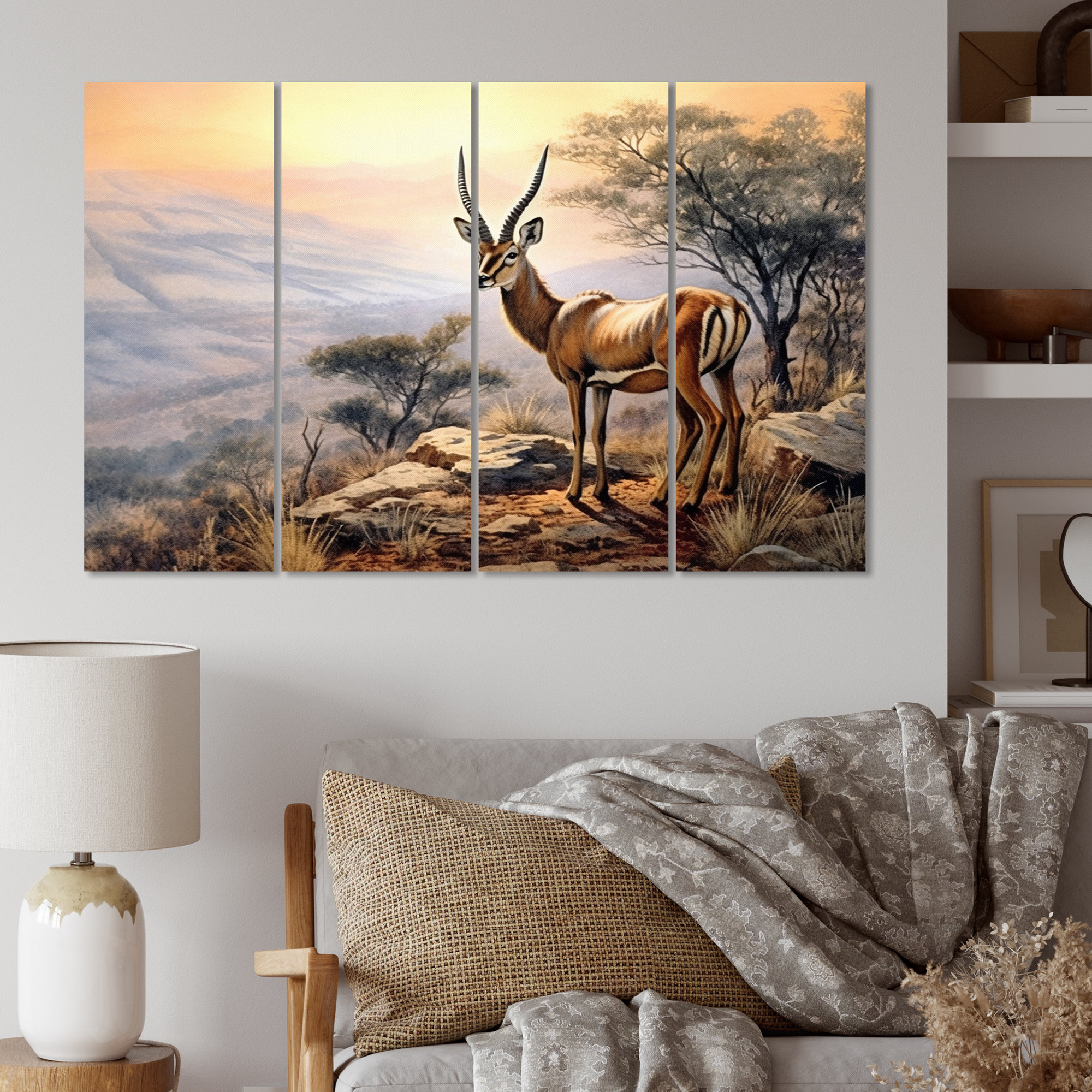 Design Art Graceful Antelope III - Animals Metal Wall Art Set - Wayfair ...