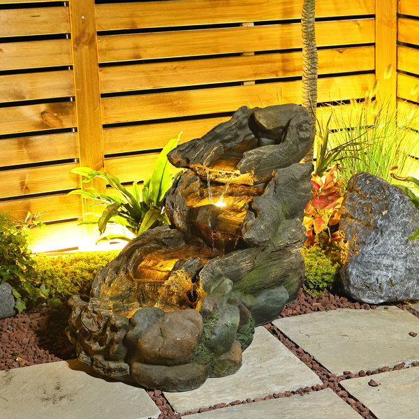 Millwood Pines Cheyan Hand Crafted Weather Resistant Floor Fountain ...