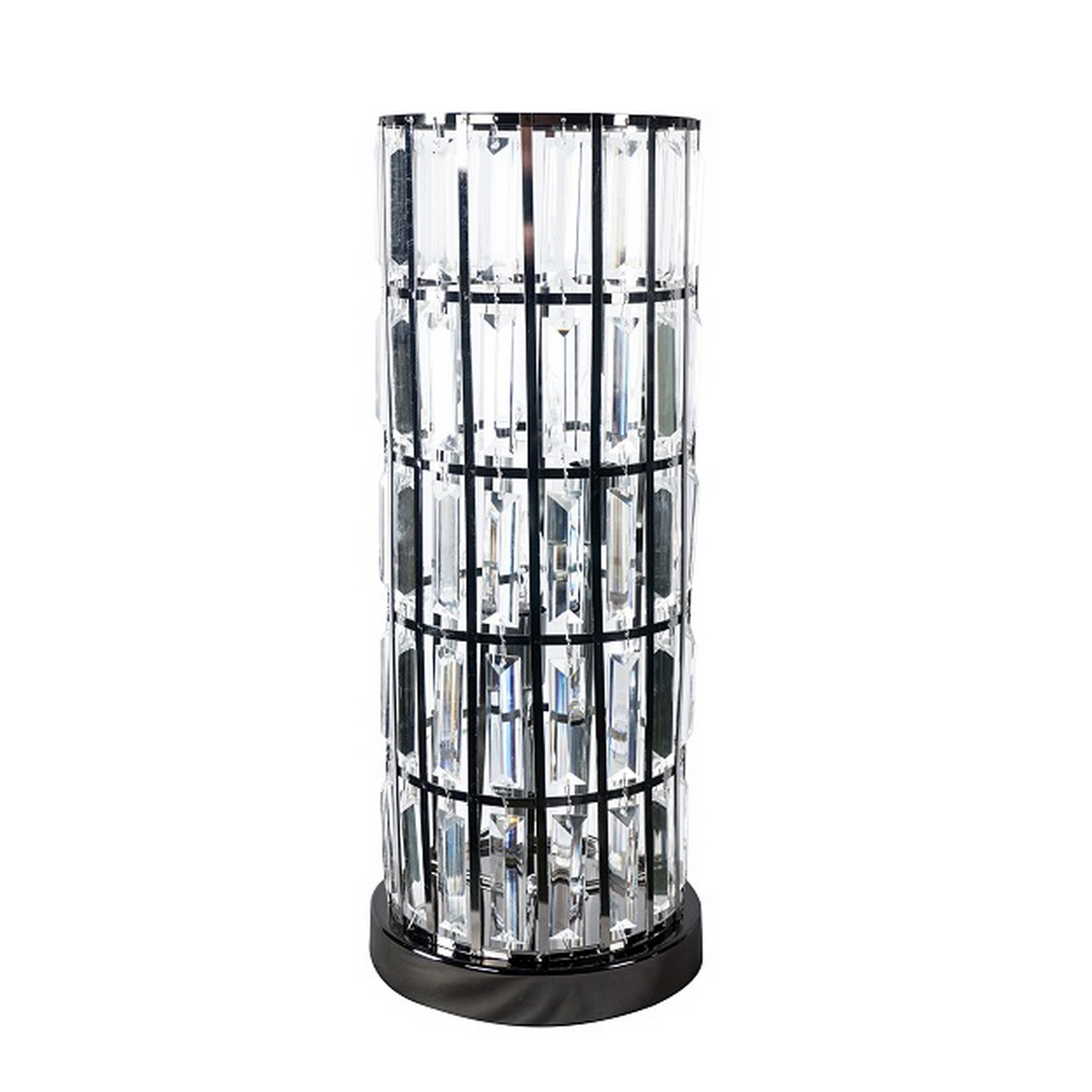 Mercer41 Carolyn 20 Inch Table Lamp, Glass Shade, Cylindrical Metal ...