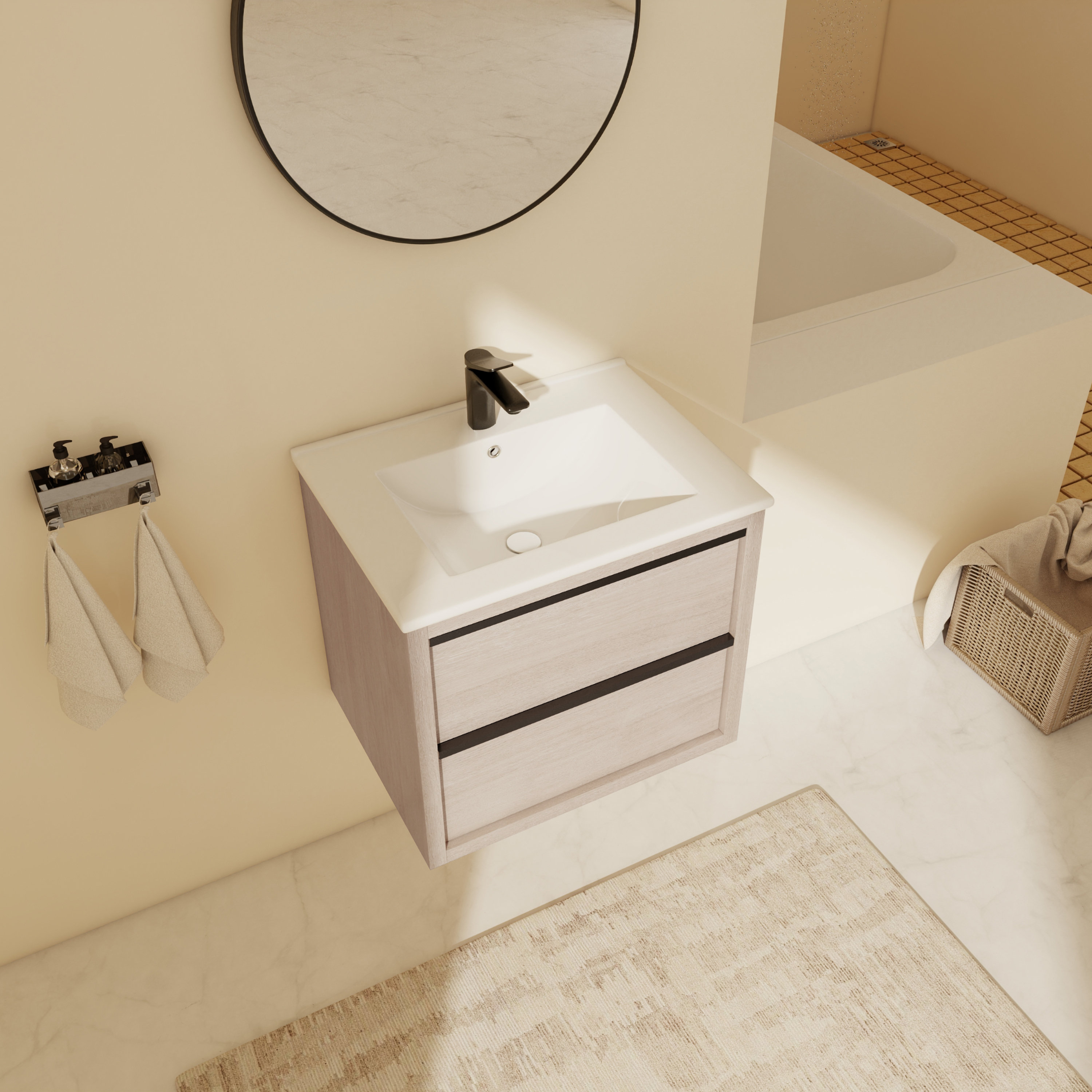 Ebern Designs Alyrica 24.03'' Wall Mounted Single Bathroom Vanity with ...