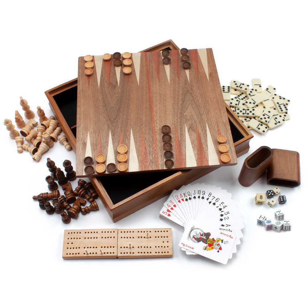GSE Games & Sports Expert GSE 7-in-1 Wooden Board Game Set - Including ...