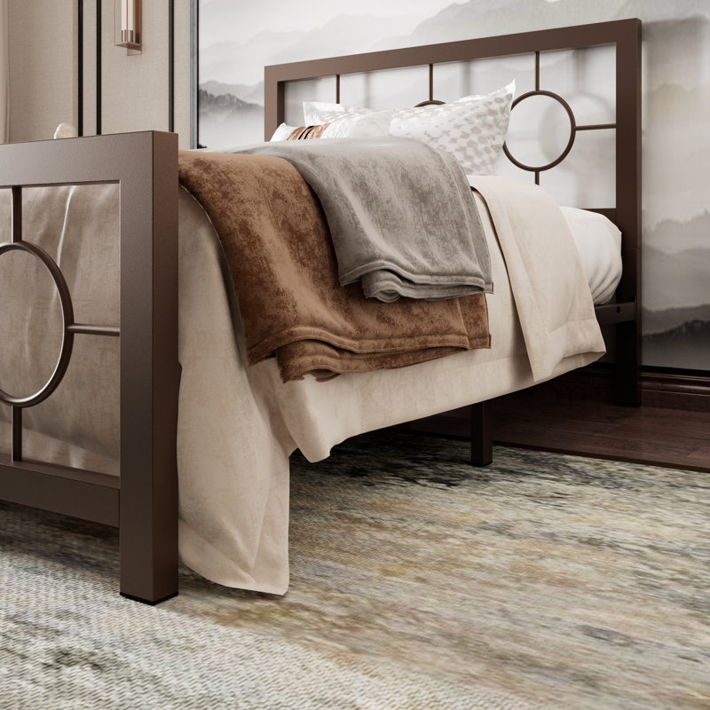Wade Logan® Avren Oriental Vintage Style Metal Platform Bed & Reviews ...