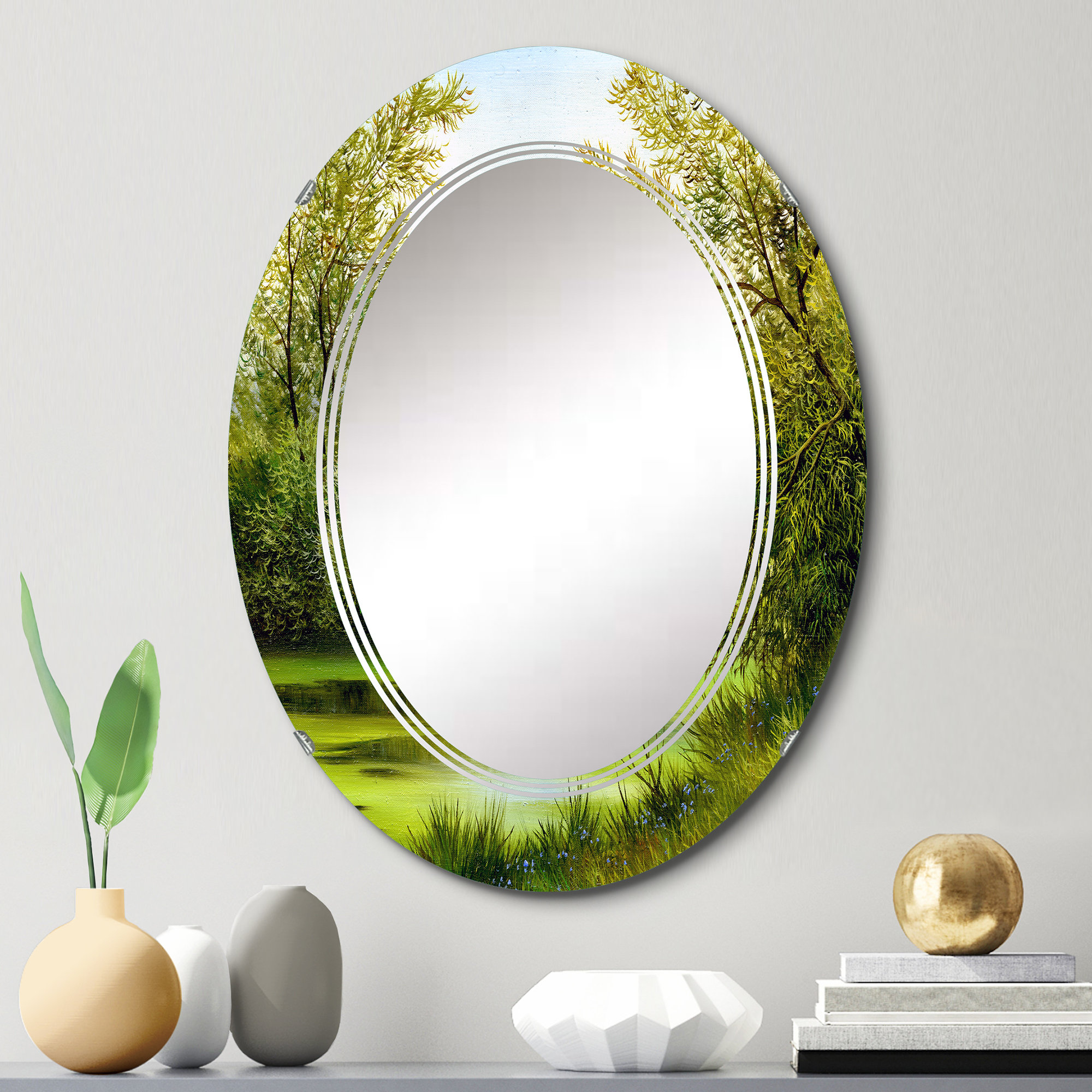 East Urban Home Rosemie Oval Wall Mounted Bathroom / Vanity Mirror ...
