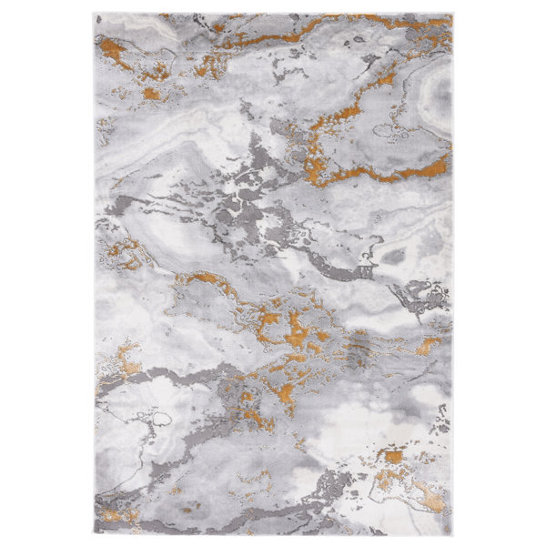 Willa Arlo™ Interiors Hadlock Dewey Abstract Grey/Gold Area Rug ...