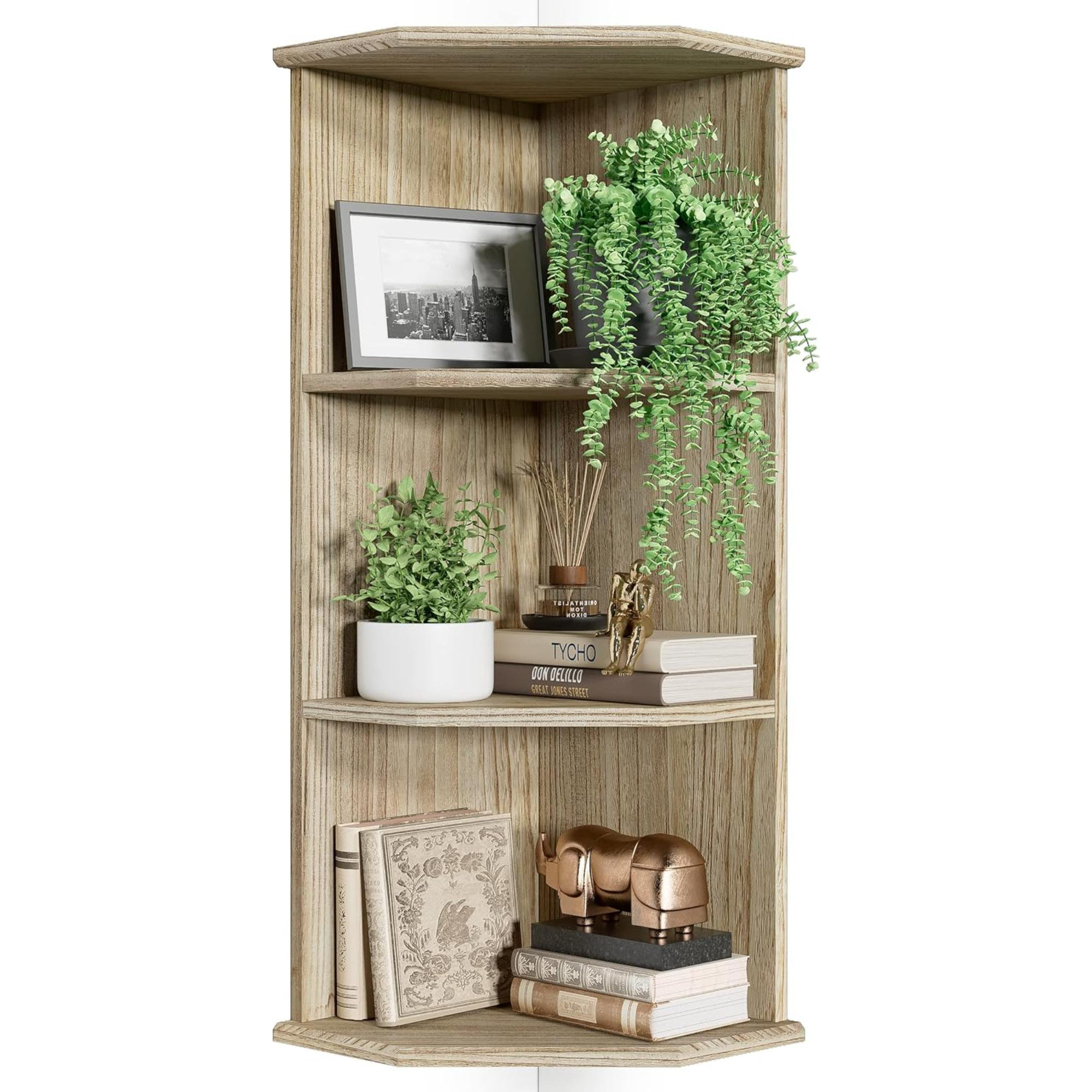 Bungalow Rose Ewer 4 Piece Corner Wood, Ceramic, Metal Corner Shelf ...