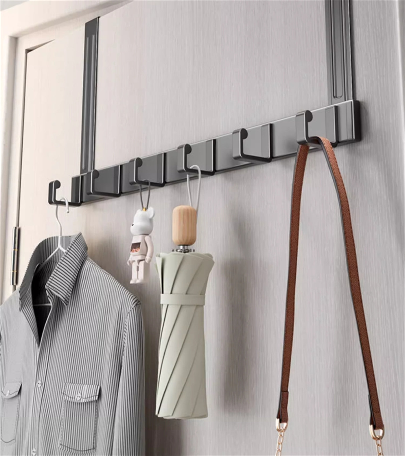 Rebrilliant Aluminum Alloy Over-The-Door Hook Rack | Wayfair