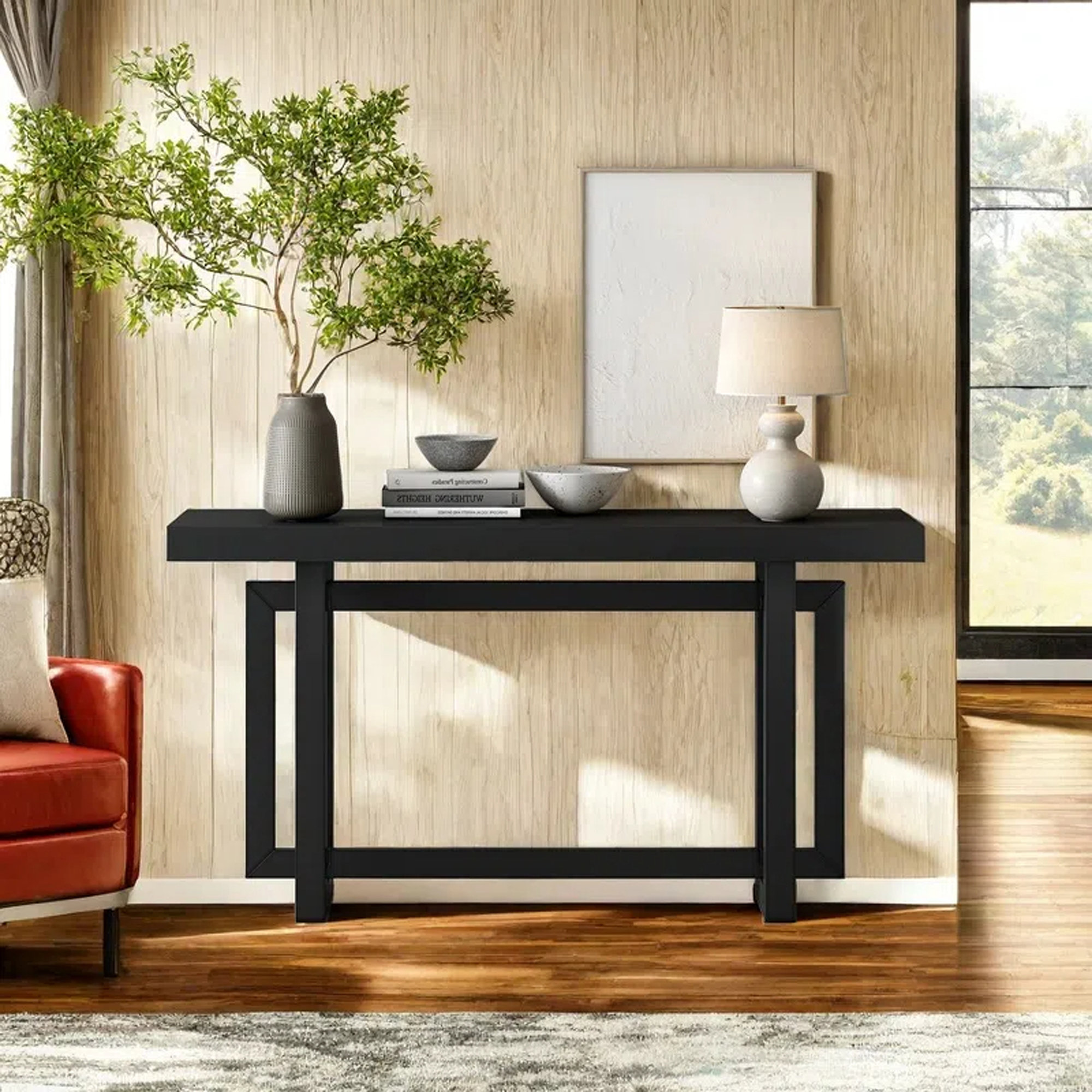 Latitude Run® Console Table With Wood Top,Extra Long Entryway Table ...