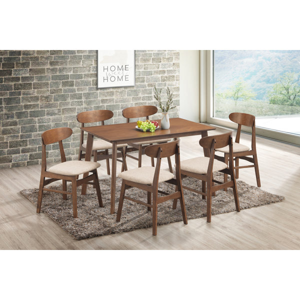 Wade Logan® Cemaliye Wood Rectangle Dining Set, Walnut Brown | Wayfair