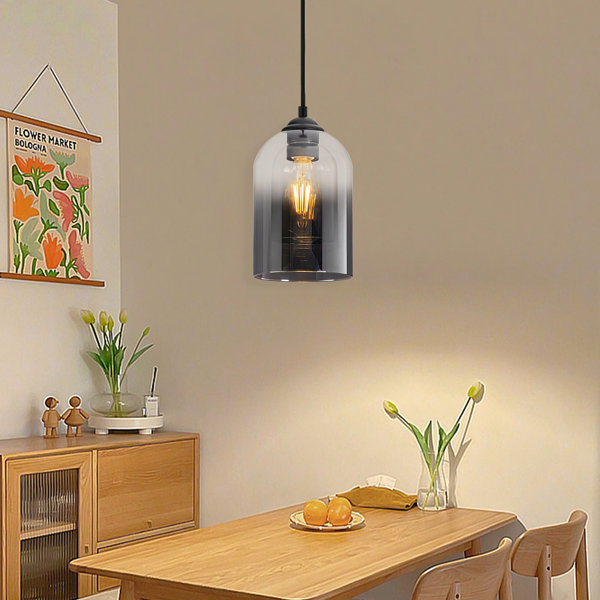 Longshore Tides Aniece Double Glass Pendant Lighting Height Adjustable ...