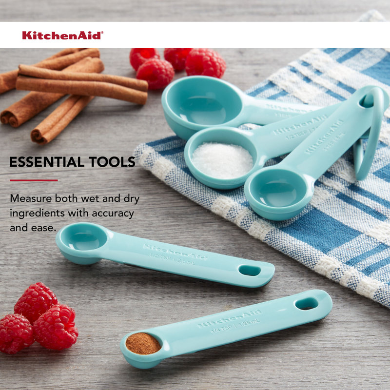 KitchenAid® Kitchenaid Measuring Spoons, Set Of 5, Aqua Sky | Wayfair