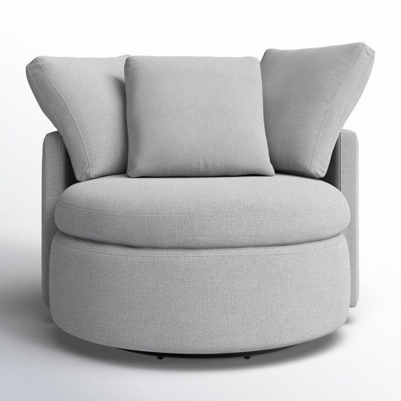 Bertice 46" Wide Upholstered Swivel Chair and a Half with Down Cushion ...