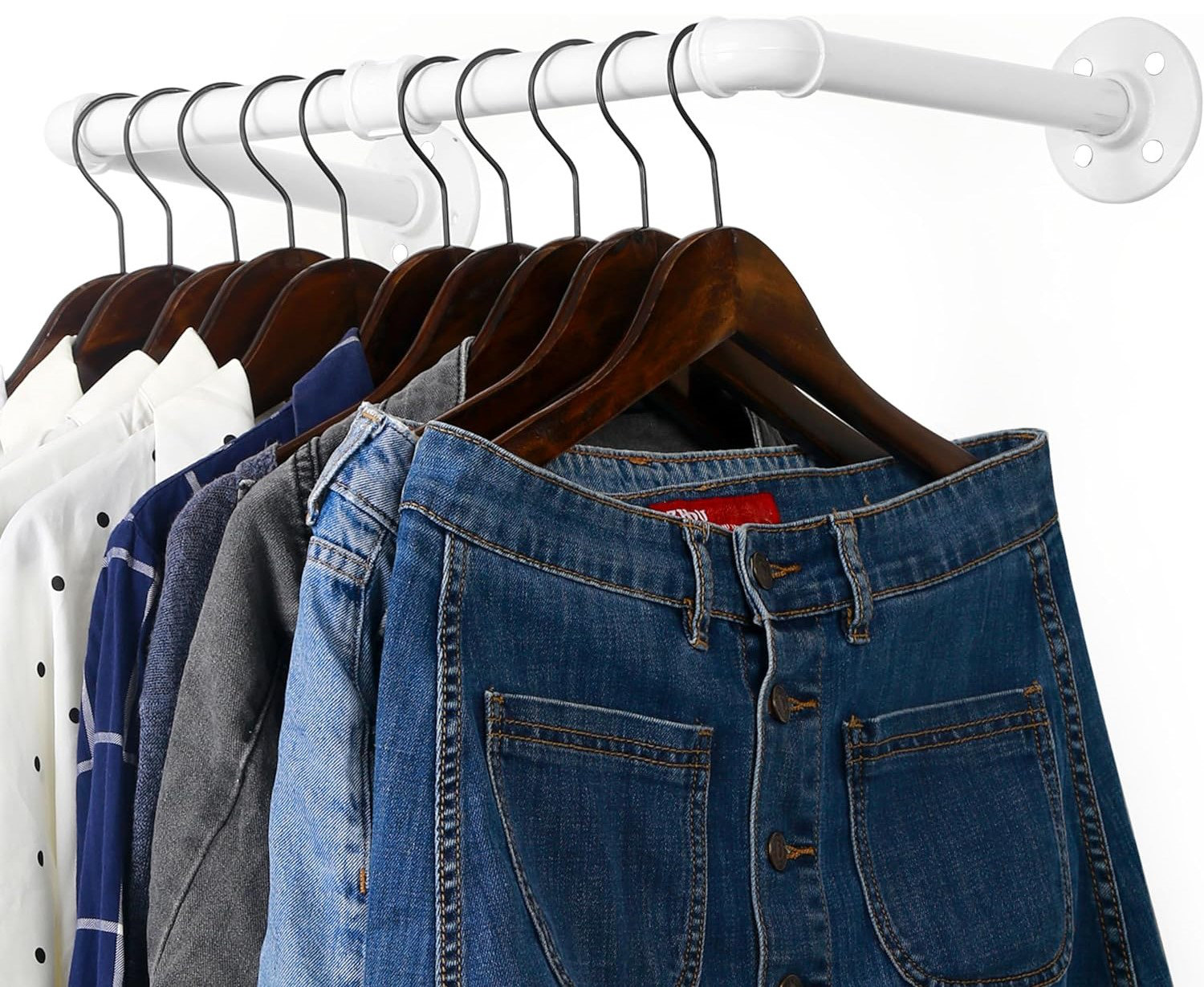 Rebrilliant Clothing Rack Wall Mount,20'' Clothes Rack for Hanging ...