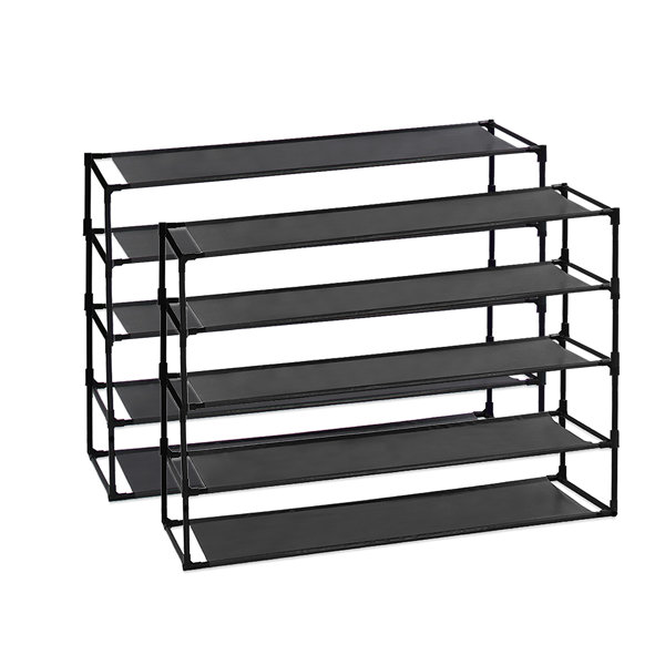 Rebrilliant 5 Tier Adjustable Fabric Shoe Rack Storage Organizer ...