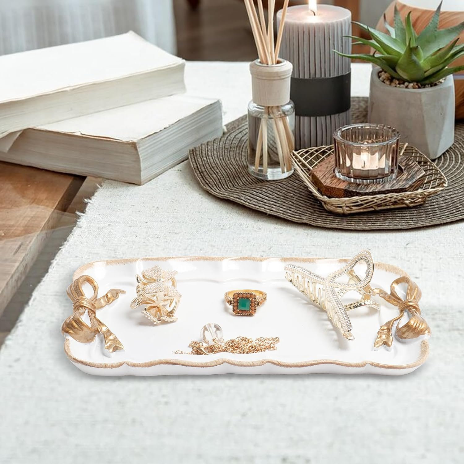 House of Hampton® Decorative Tray Storage Rings Necklace - Wayfair Canada