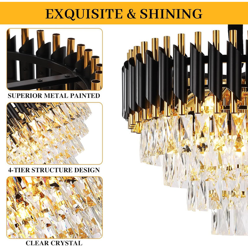 Mercer41 4Tier Modern Crystal Chandeliers | Wayfair
