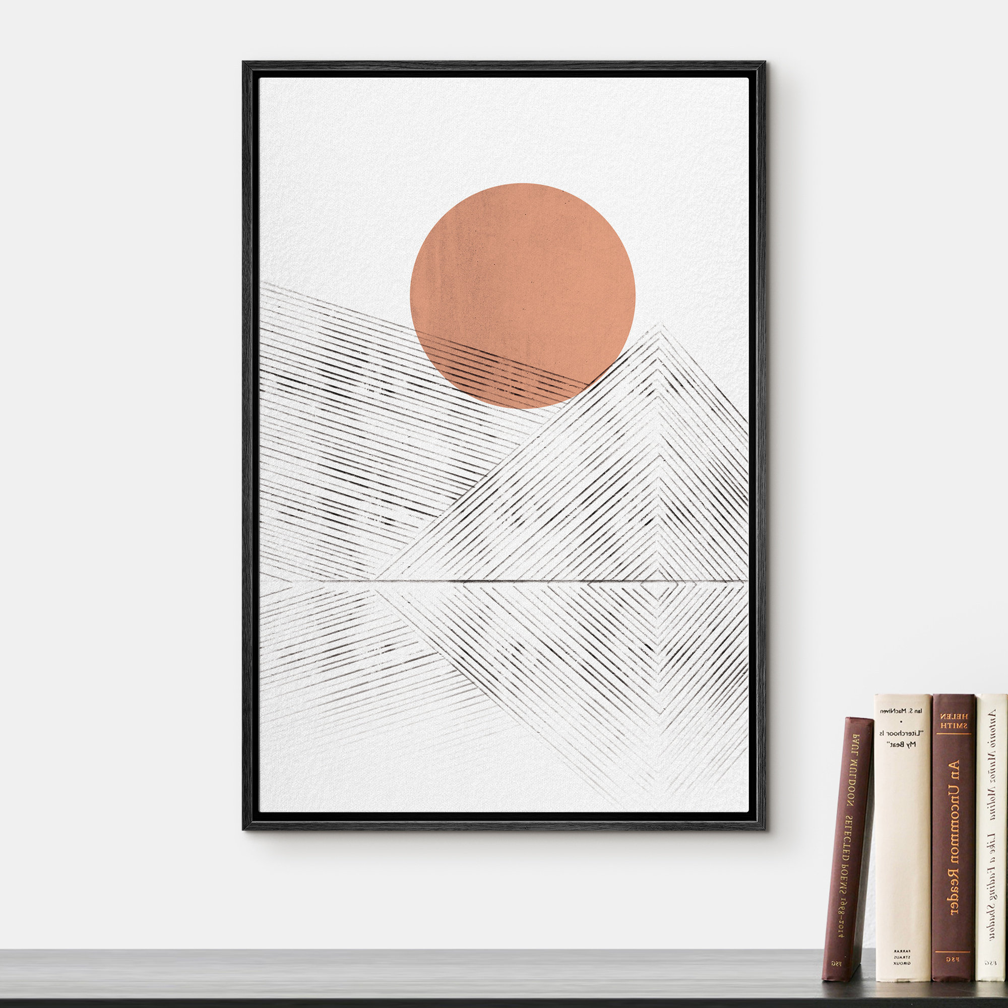 SIGNLEADER Framed Canvas Print Wall Art Spray Paint Grid Over Orange ...