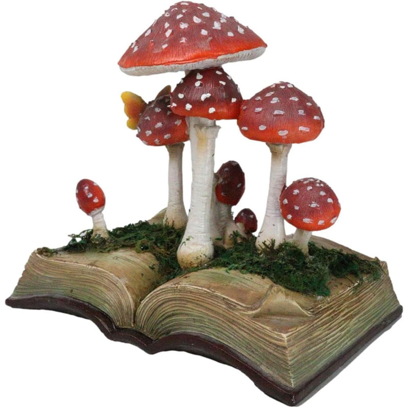 August Grove® Enchanted Fairy Garden Toadstool Mushrooms Sprouting From ...
