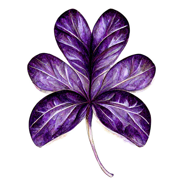 Wee Blue Coo Six Clover Modern Simple Leaf Illustration - Print ...