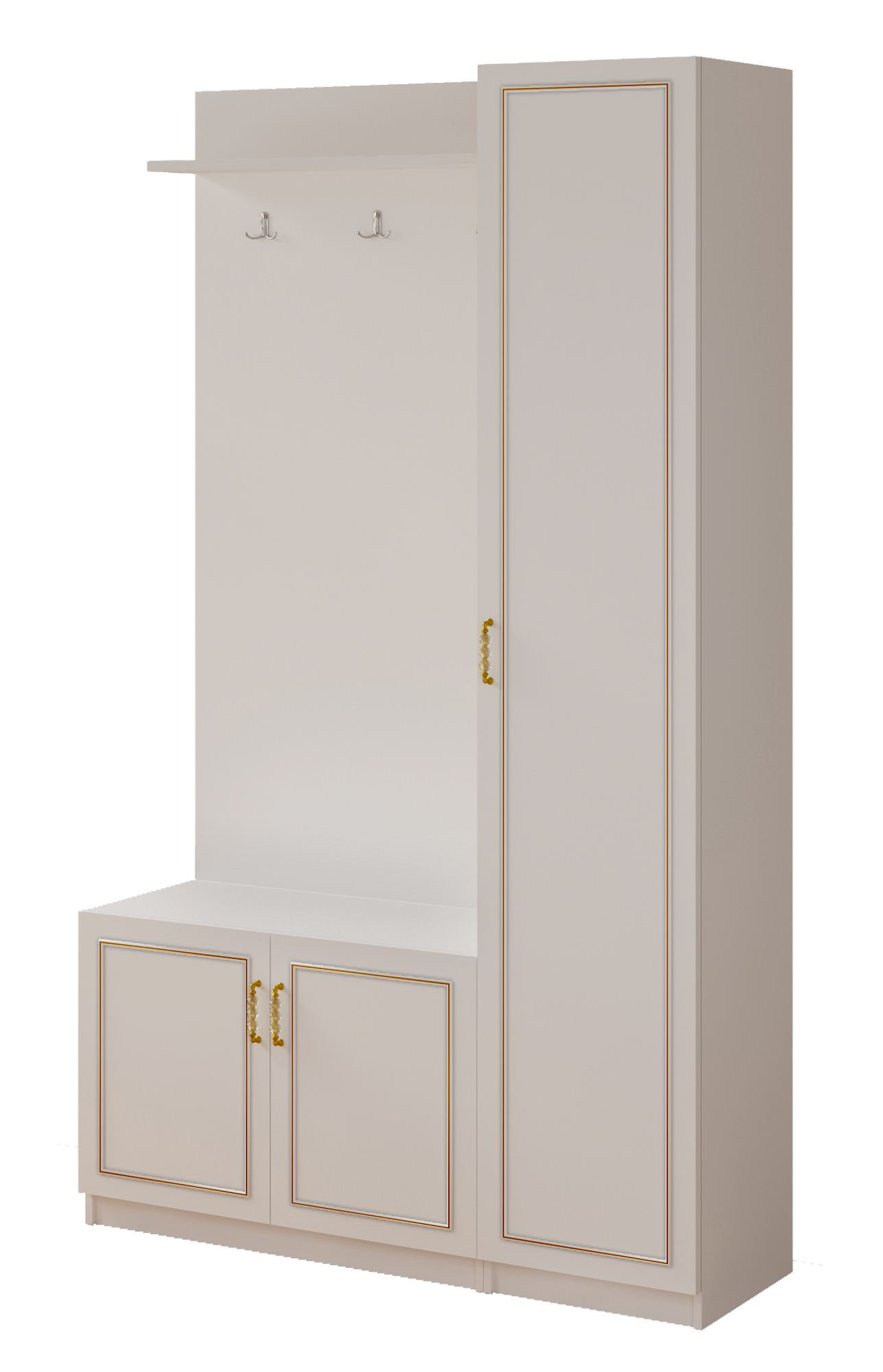 Hokku Designs Elegant Hall Stand, Matte White, 47.2 x 78.7 x 13.8 ...