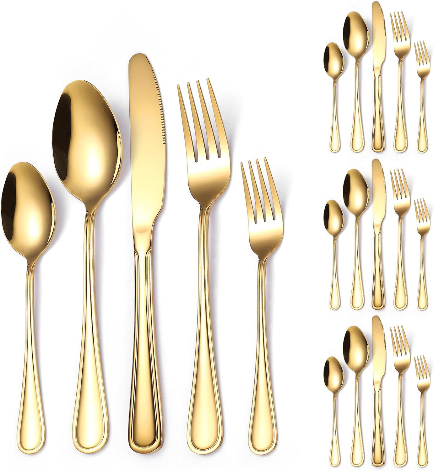 Astoria Grand Luxury Stainless Steel Flatware Set For 4, 20-Piece ...