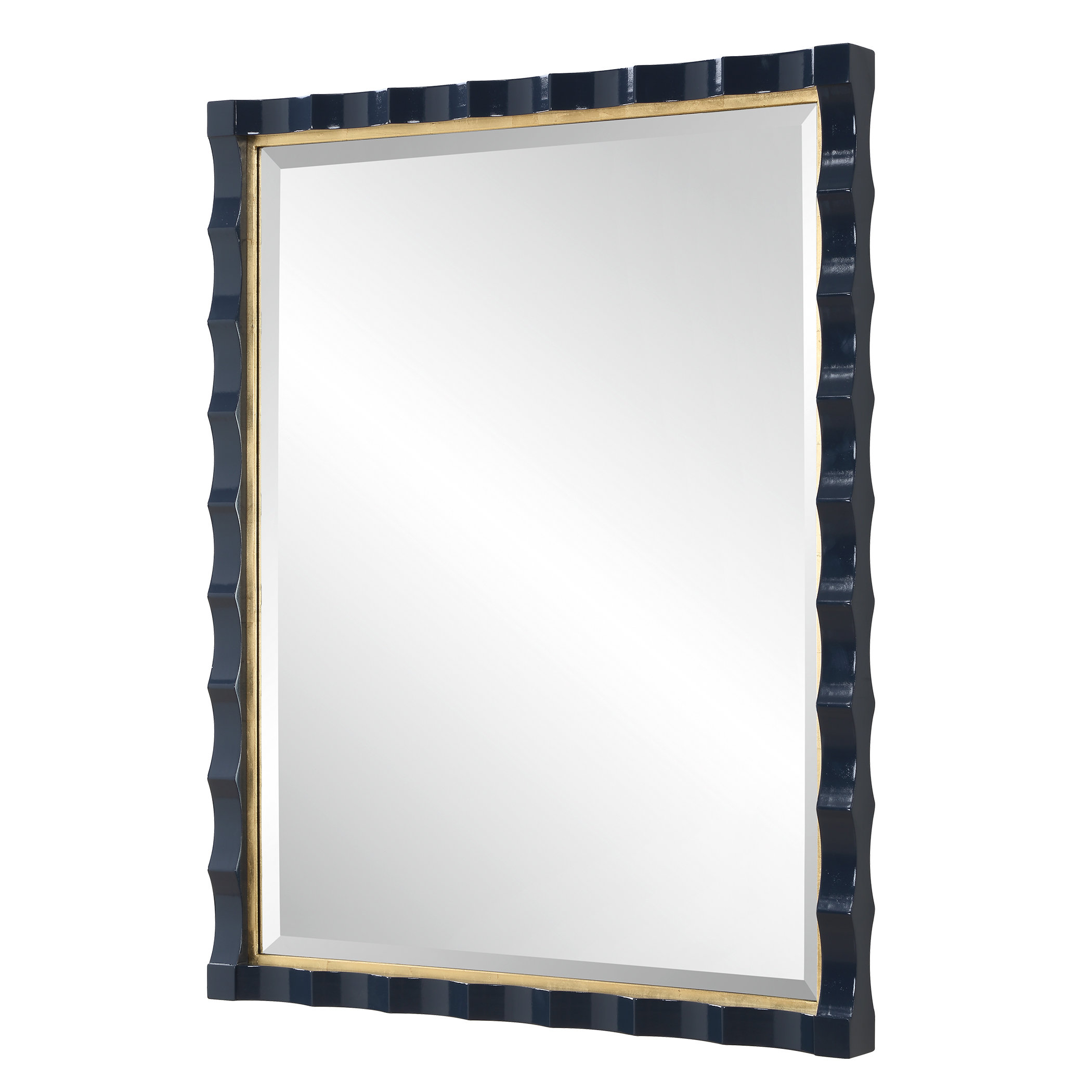 Everly Quinn Tashaun Navy Blue Mirror | Wayfair