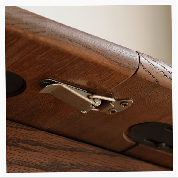 George Oliver Walnut color solid oak round corner diagonal leg ...