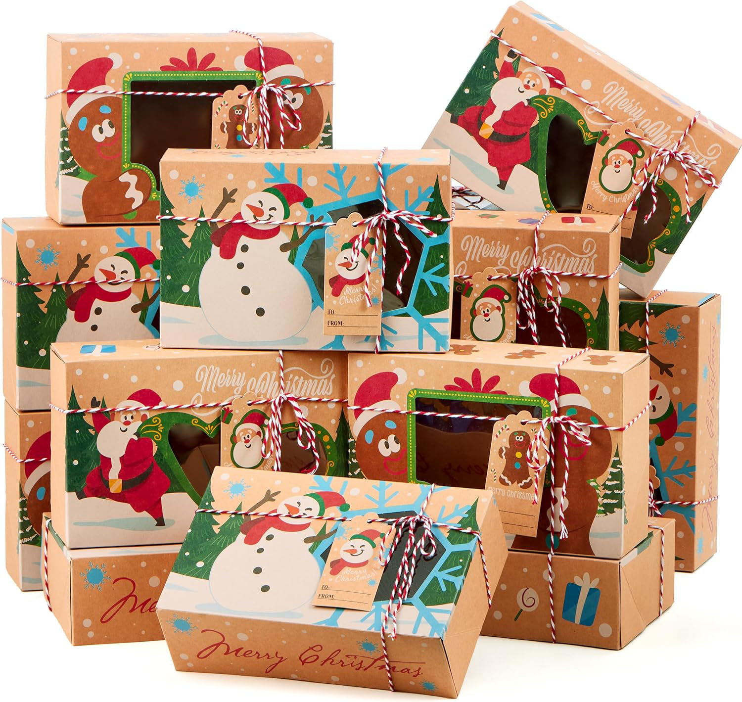 The Holiday Aisle® 12 PCS Christmas Cookie Gift Baking Box with Window ...