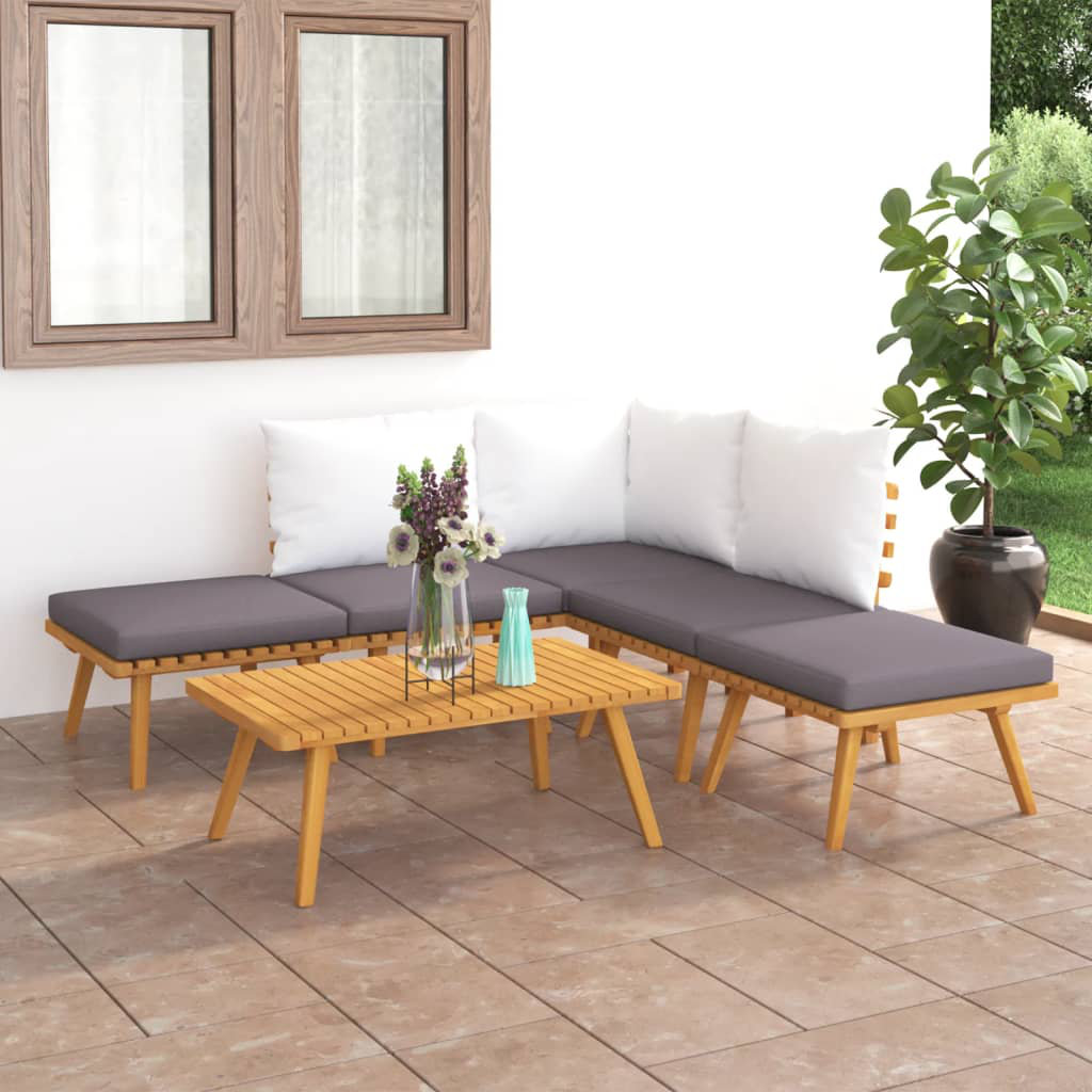 George Oliver 6 Piece Patio Lounge Set Solid Acacia Wood | Wayfair