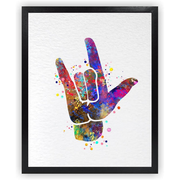 Wrought Studio Art Print Hand Gesture Signing Poster Sign Languag White ...