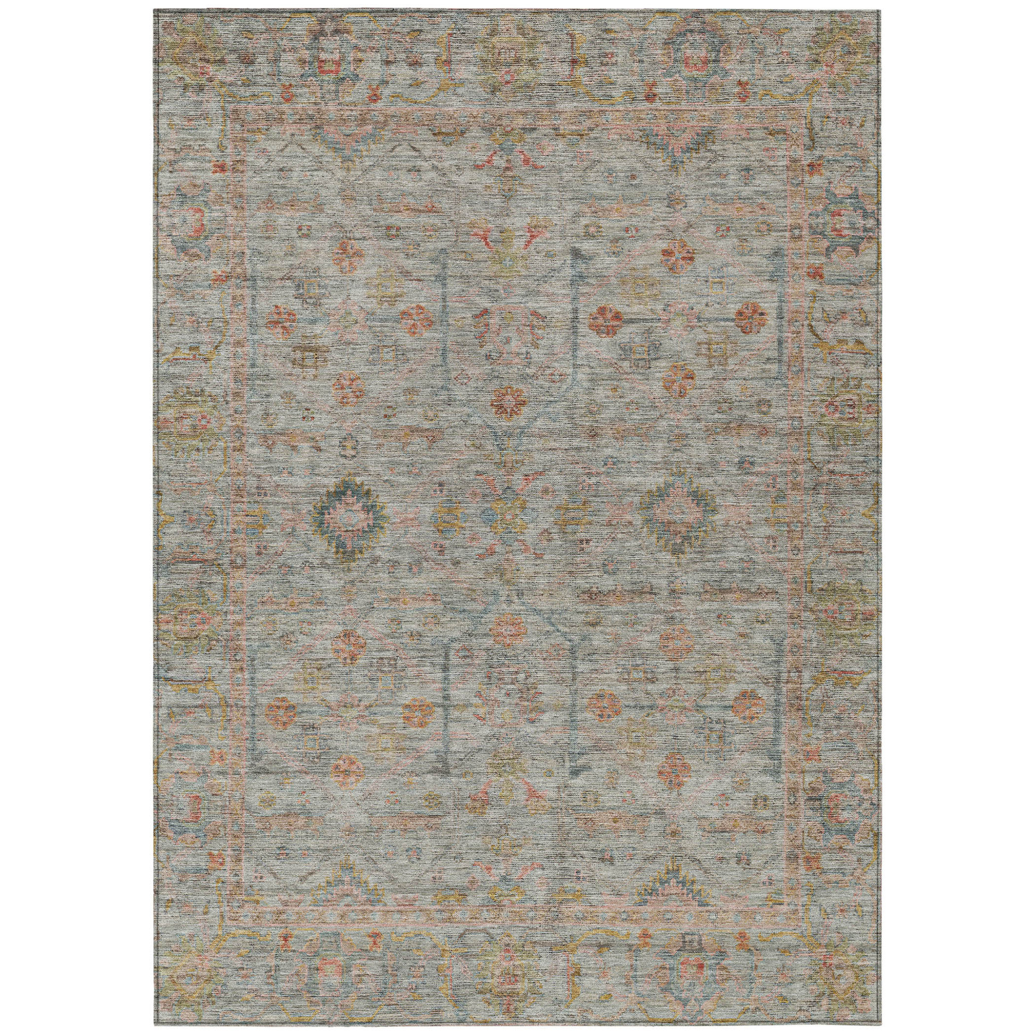 HomeRoots 3' X 5' Taupe Terra Cotta And Tan Floral Washable Indoor ...
