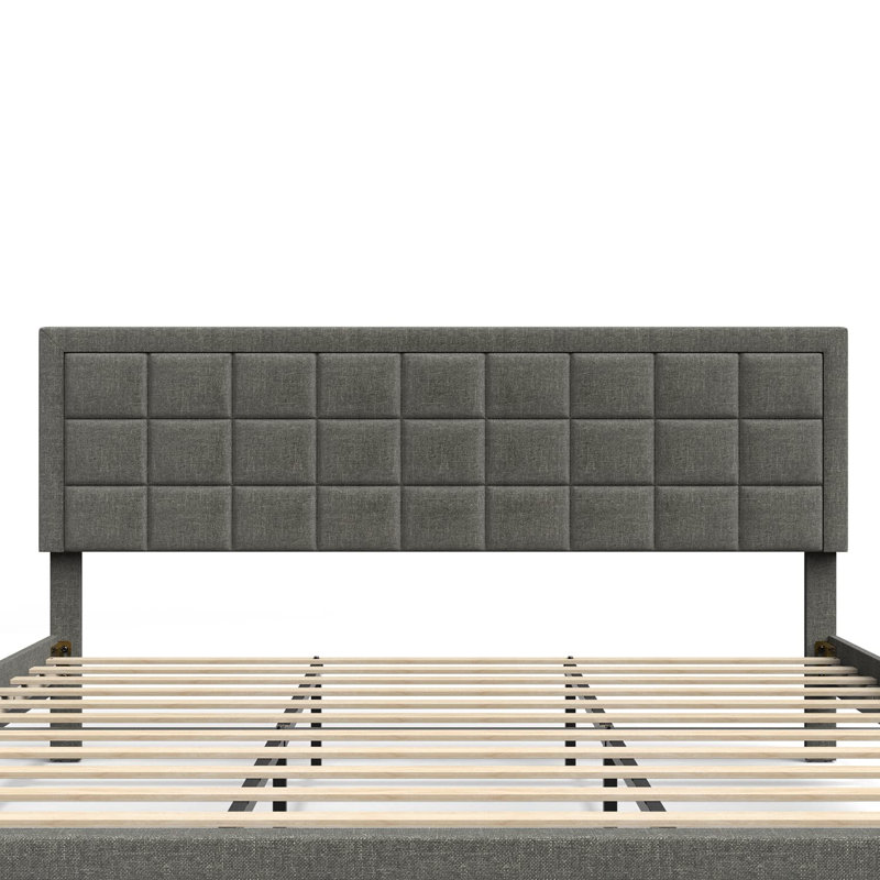 Ebern Designs Northleach King Size Tufted Platform Bed | Wayfair
