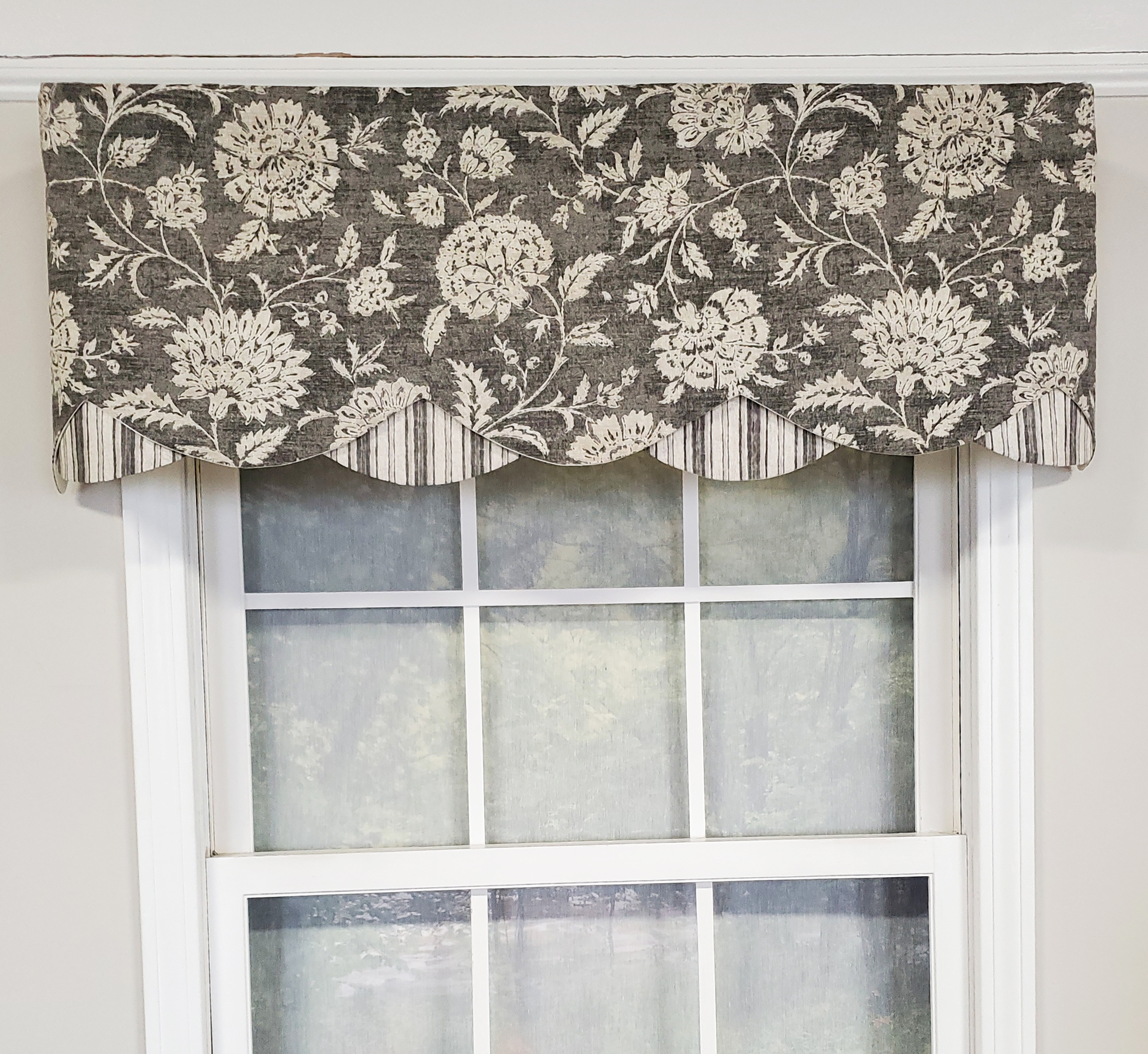 RLF Home Basanti Floral Scalloped 50" Window Valance & Reviews | Wayfair