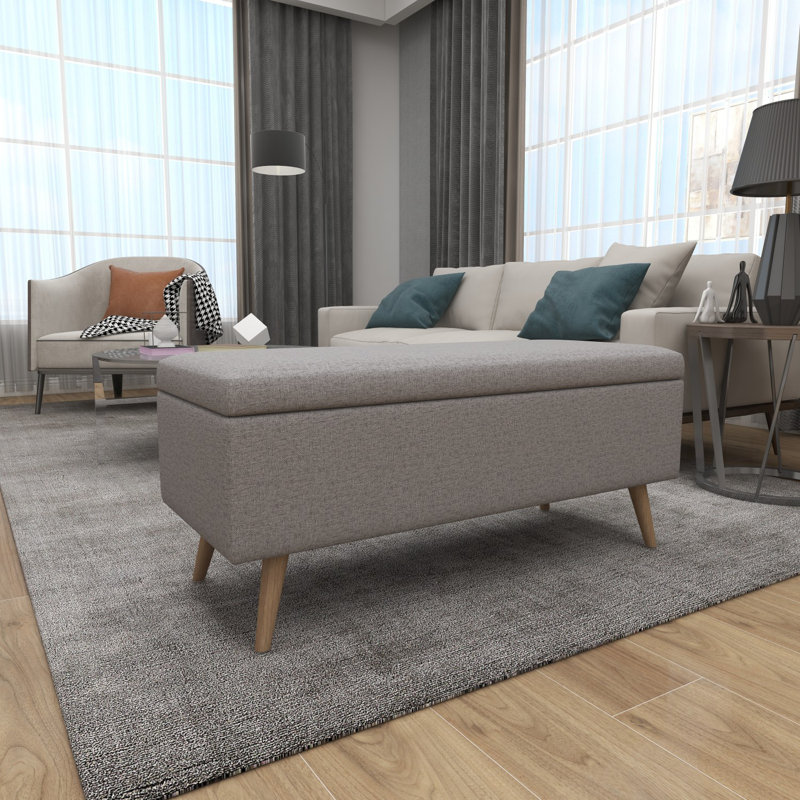 George Oliver Padillo Upholstered Flip Top Storage Bench & Reviews ...