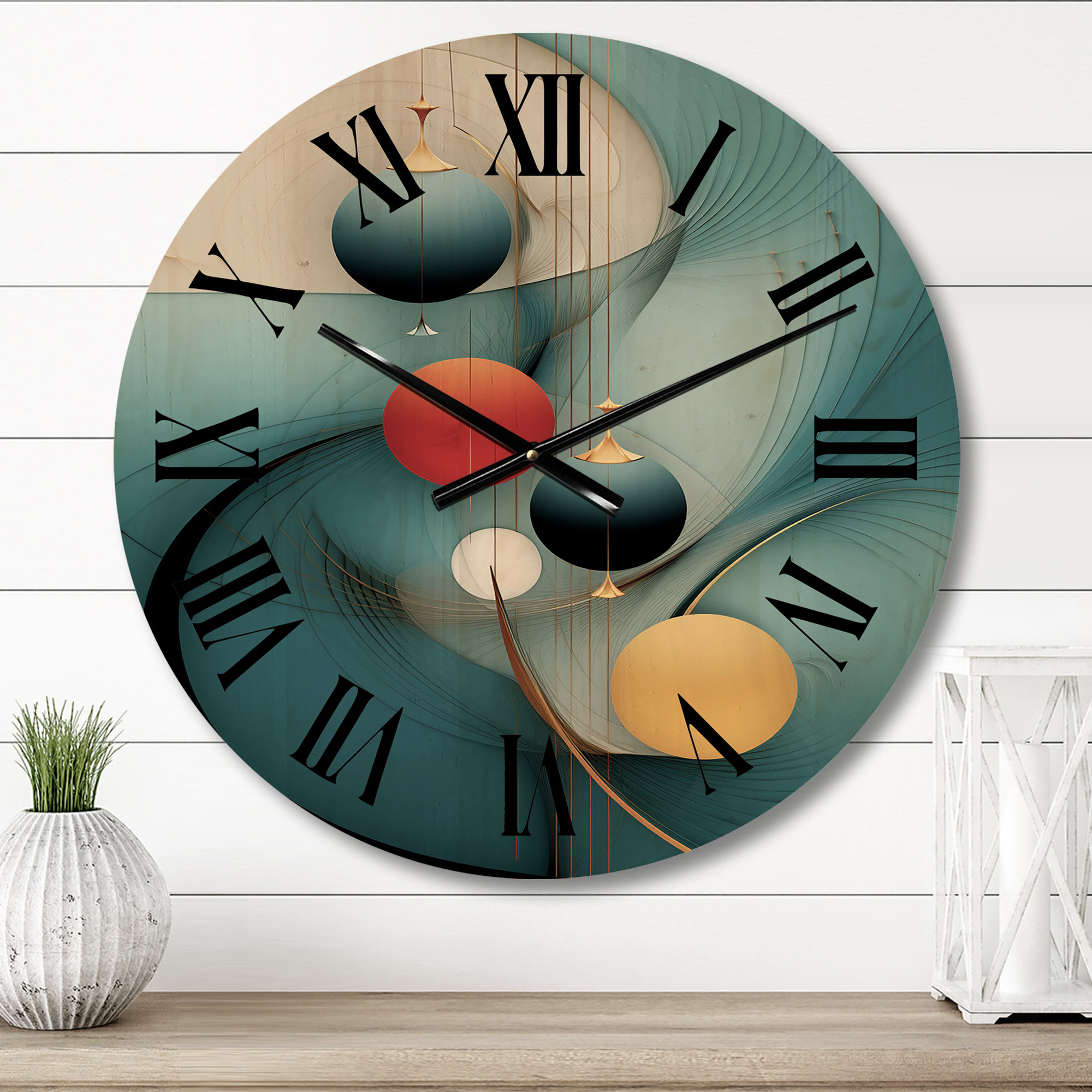 East Urban Home Geometry of Wisdom Turquoise Abstract Retro III ...