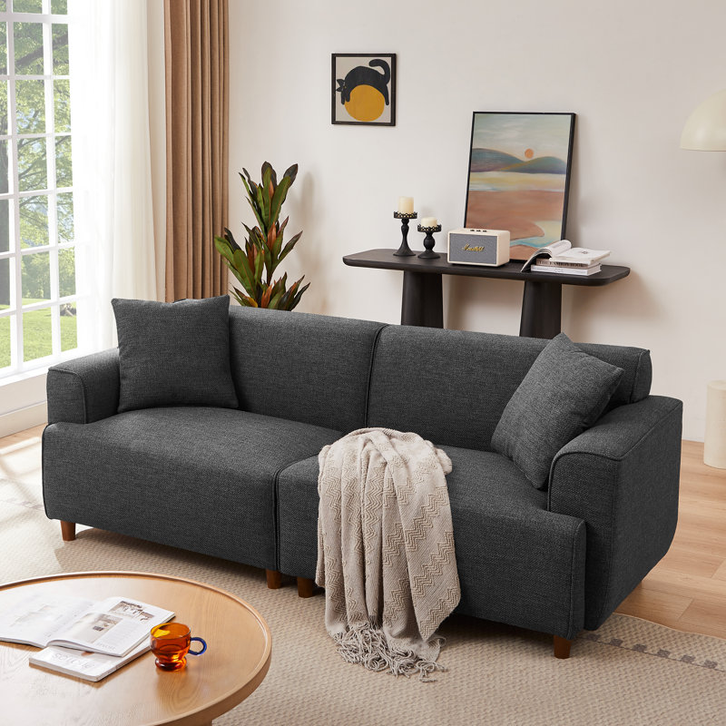 Latitude Run® Montagnes 83.5" Recessed Arm Sofa with 2 Pillows ...