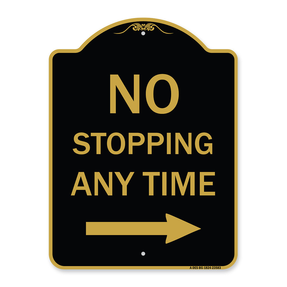 Signmission Designer Series Sign - No Stopping Anytime With Arrow ...