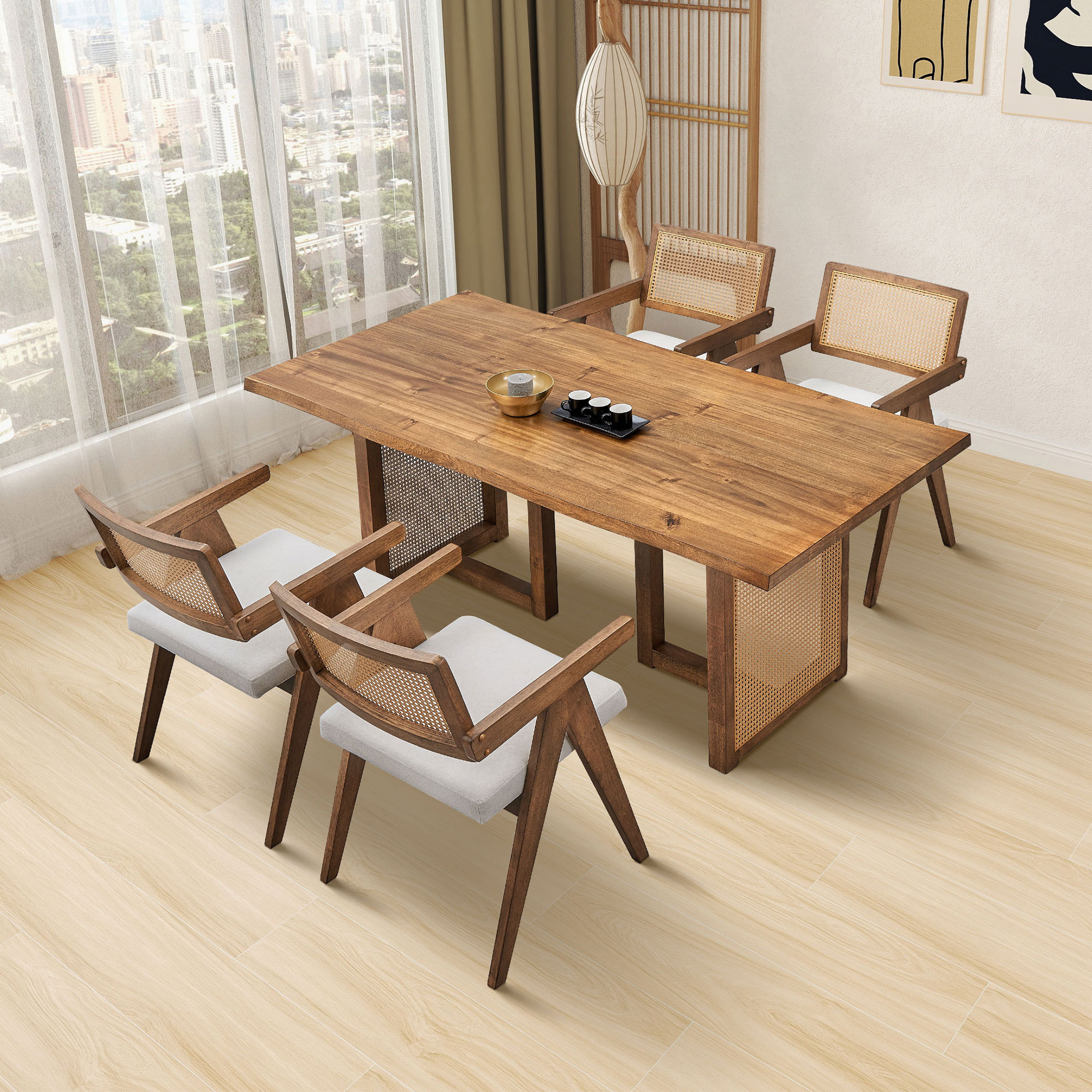 Bayou Breeze Wooden Dining Table and Chairs - Wayfair Canada