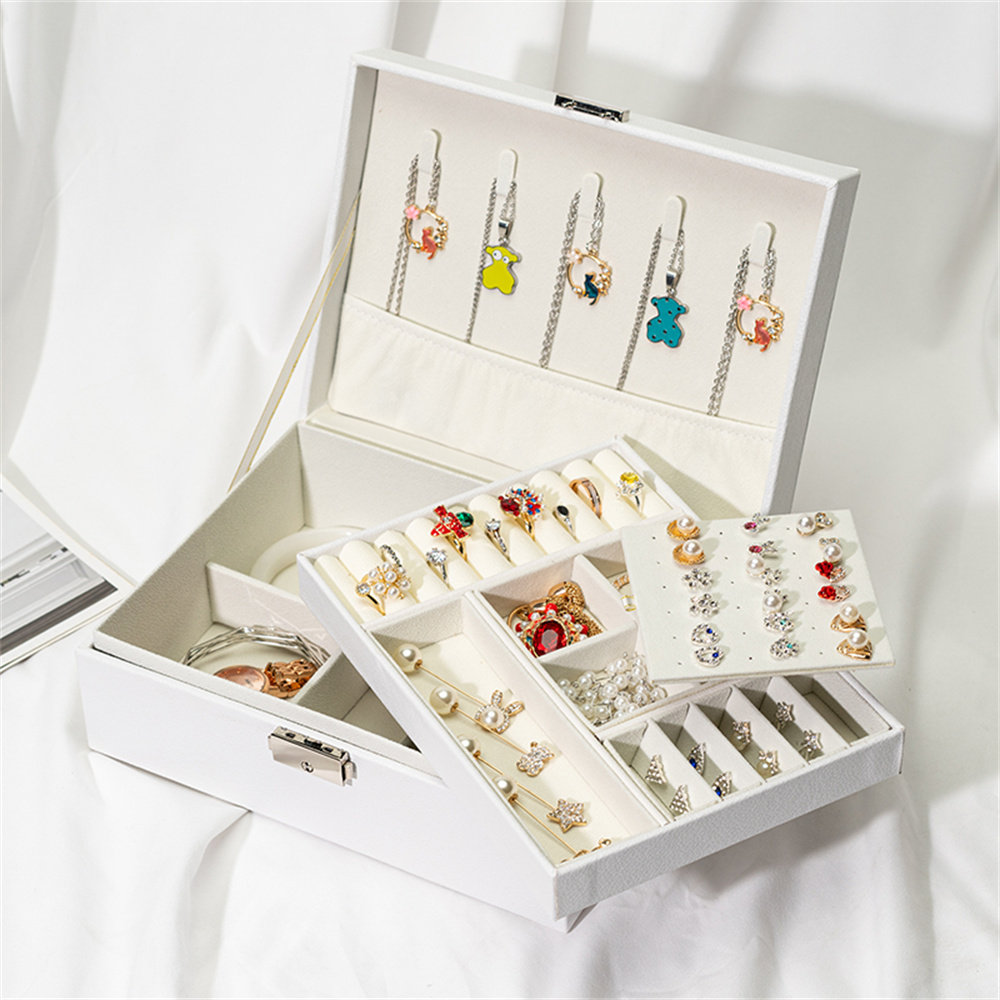 Ebern Designs Jewellery Boxes For Women Girls 2 Layers Jewellery ...