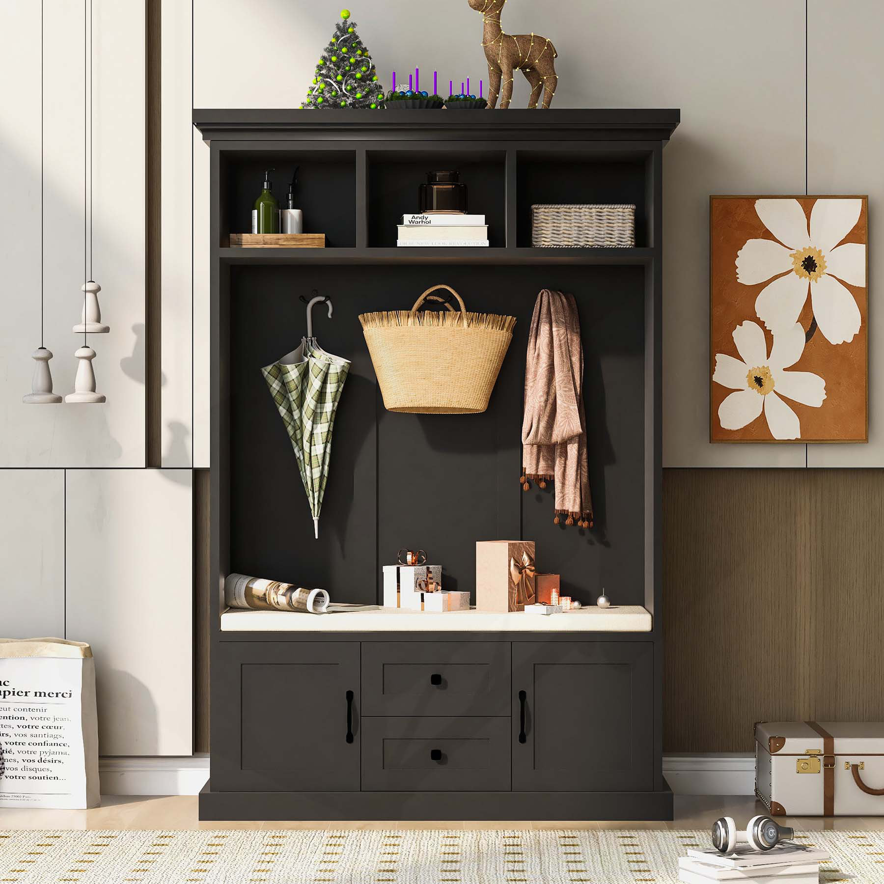 Lark Manor Versatile Hall Tree with Multiple Storage Options and ...