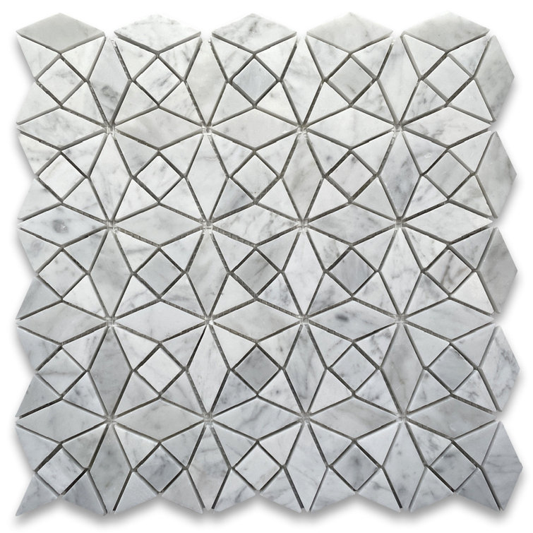 Marble Online 12" x 12" Marble Novelty Mosaic Wall & Floor Tile | Wayfair