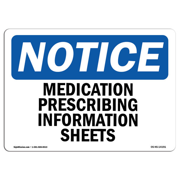 SignMission Medication Prescribing Information Sheets Sign | Wayfair