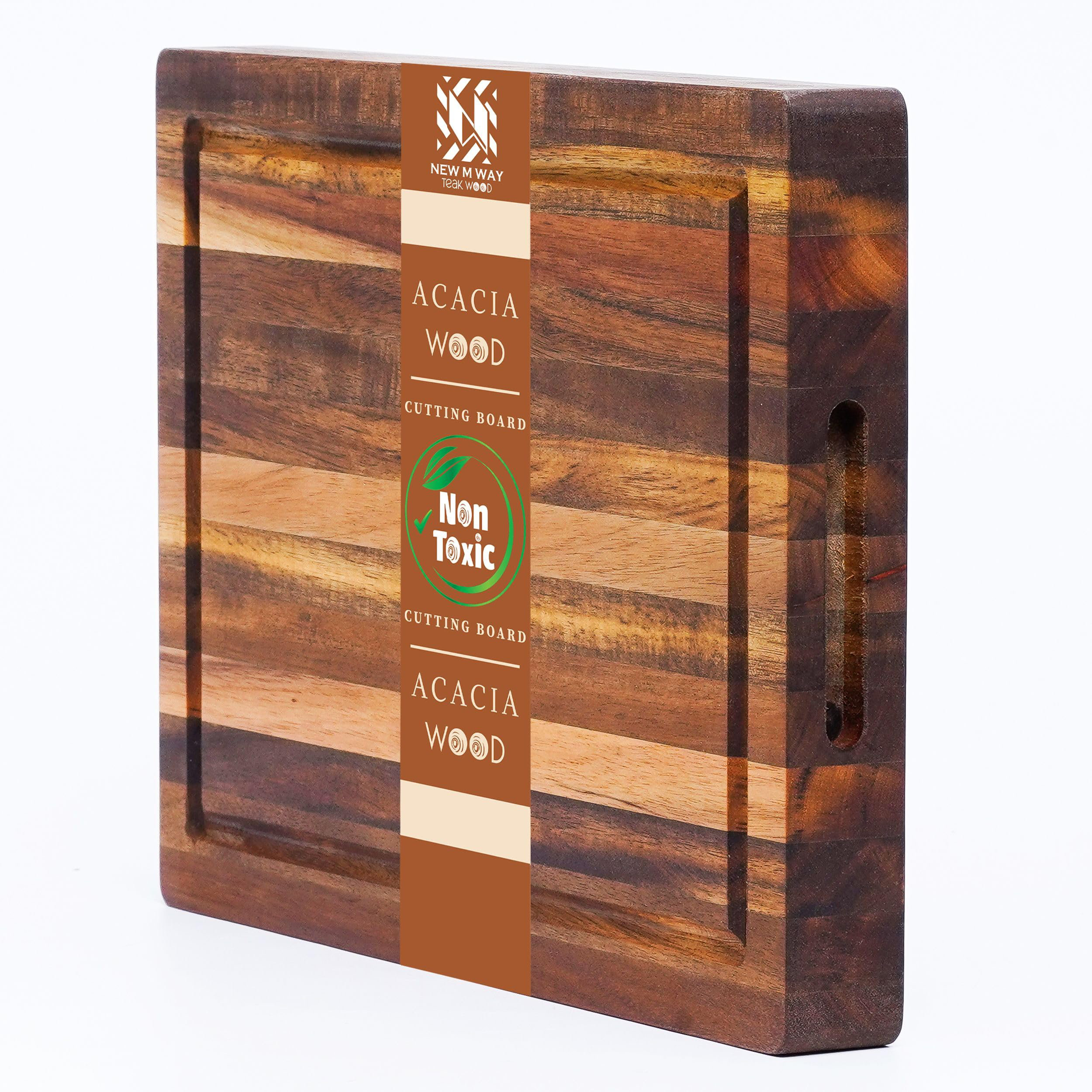 NEW M WAY TEAK WOOD NEW M WAY PREMIUM Acacia Wood Butcher Block - Heavy ...