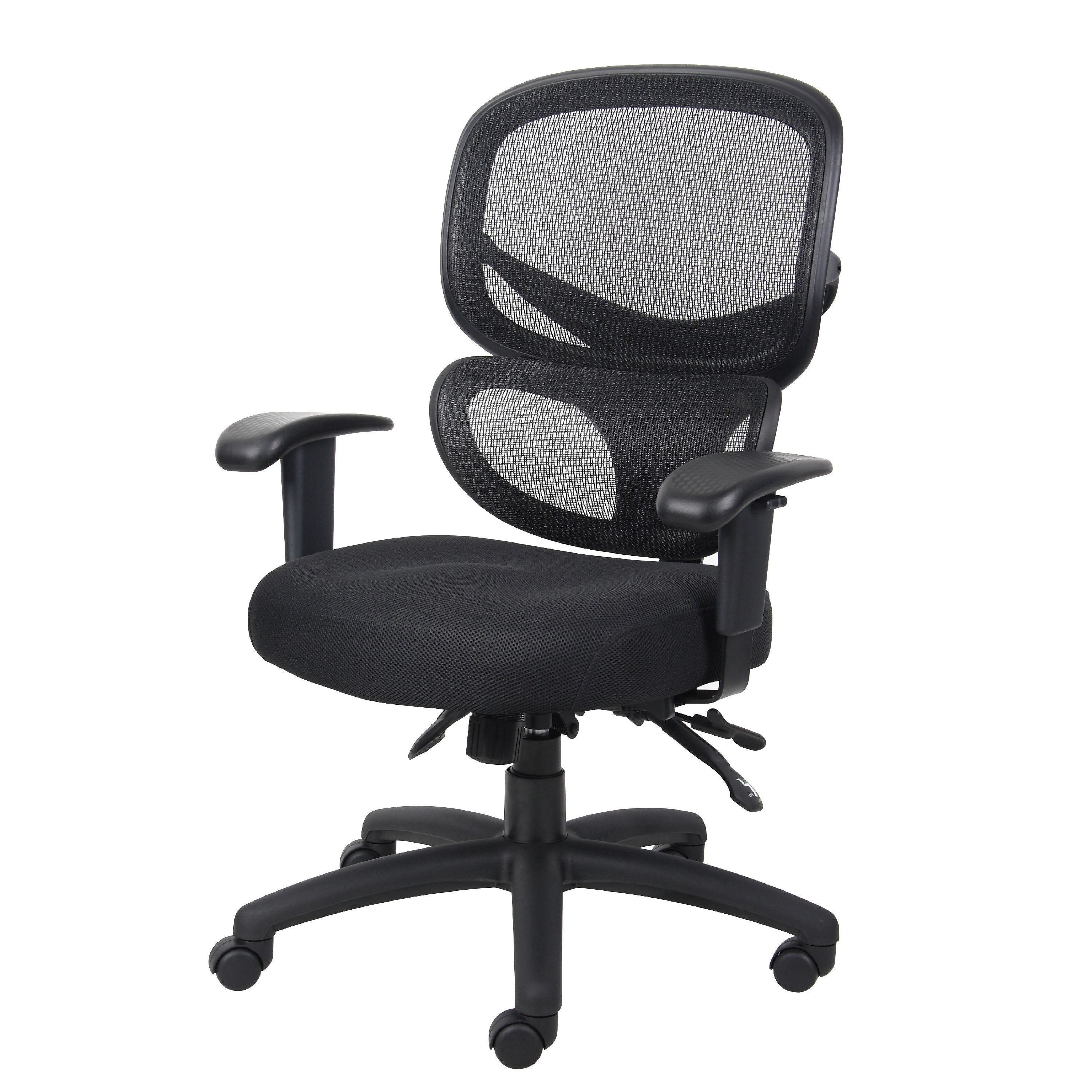 Benjara Samy Multi-Function Task Chair, Black Mesh Serenesoft, Ratchet ...
