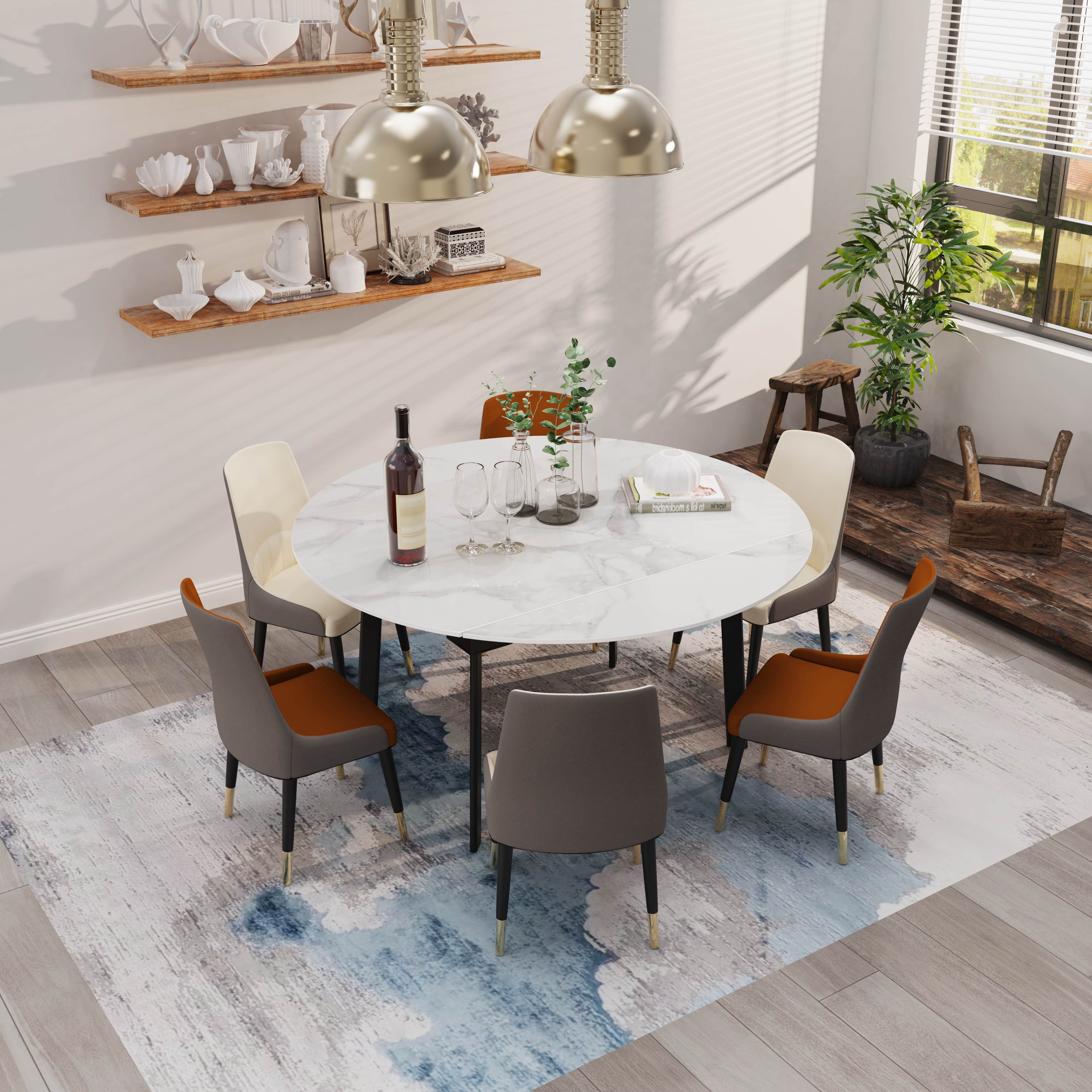 round extendable dining table 4 6