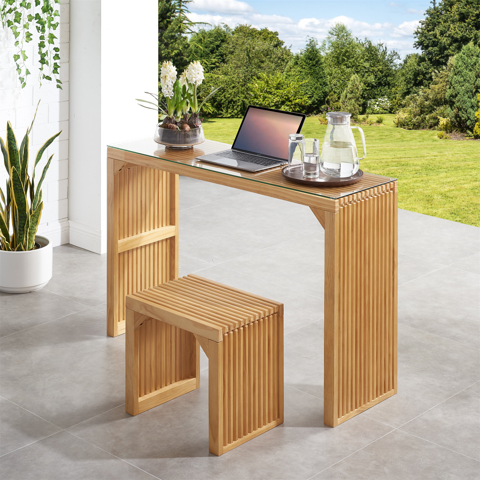 Latitude Run® Natural Pine Dining Long Bench And Table Set – Versatile ...