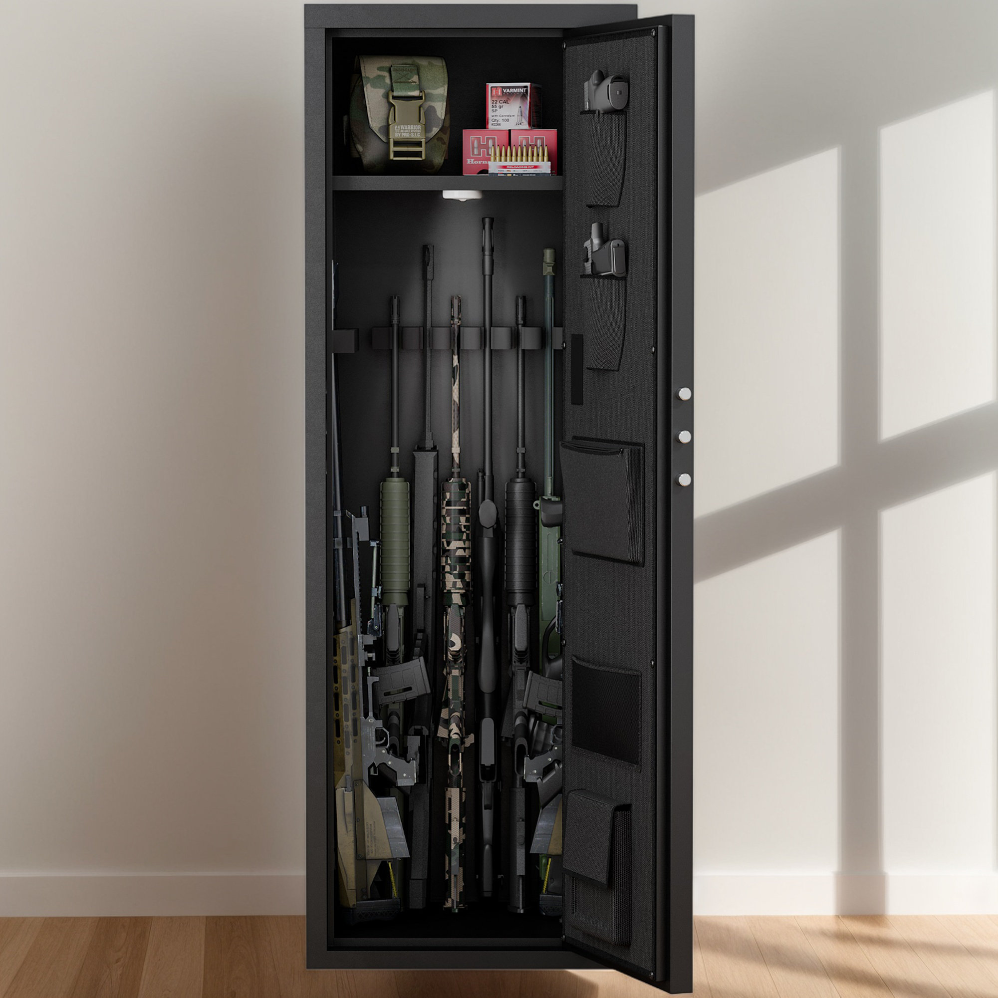 iYofe Black Large Heavy Duty Electronic Code Keypad Lock Gun Cabinet ...