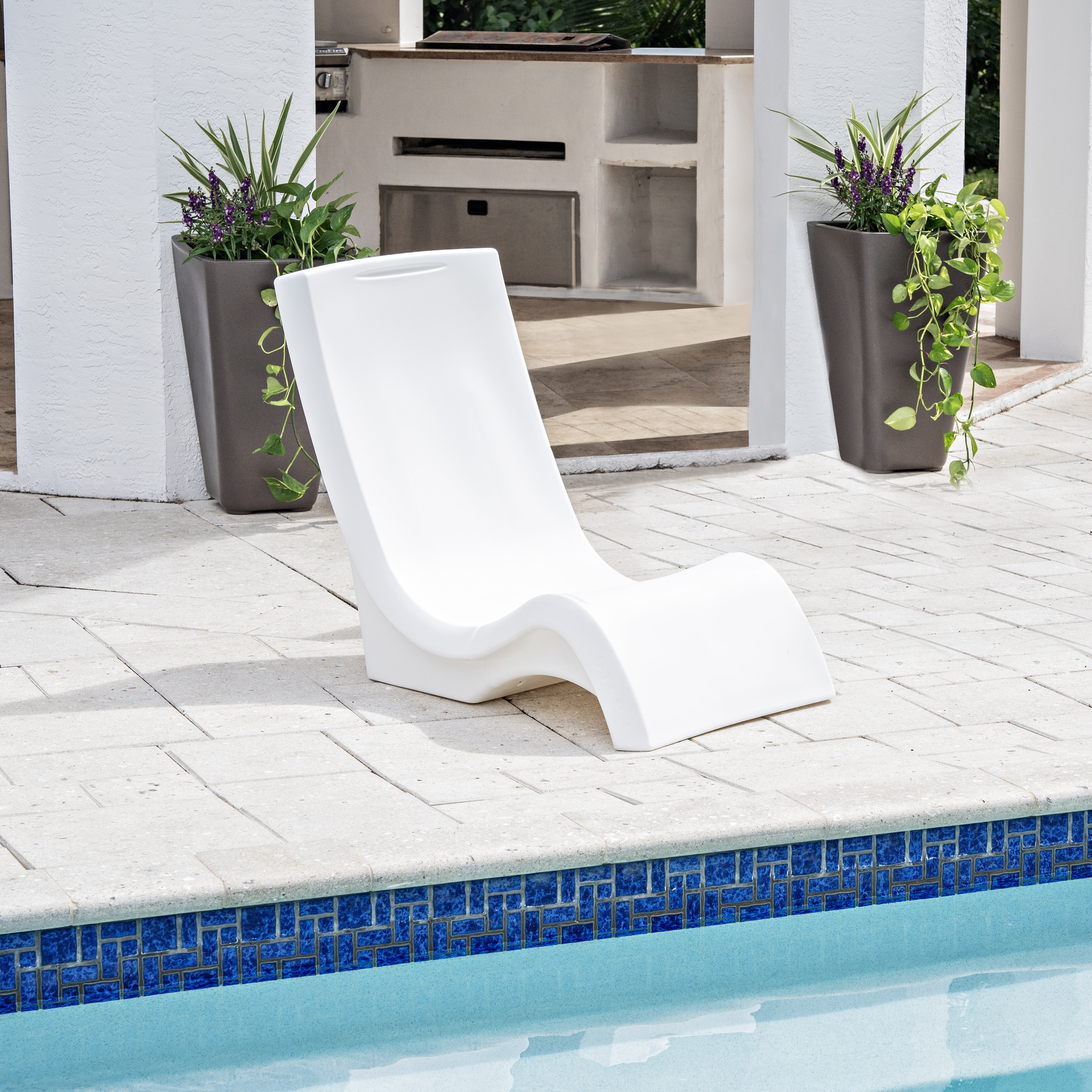 Step2 White Vero In-Water Pool Chair and Patio Lounger & Reviews | Wayfair